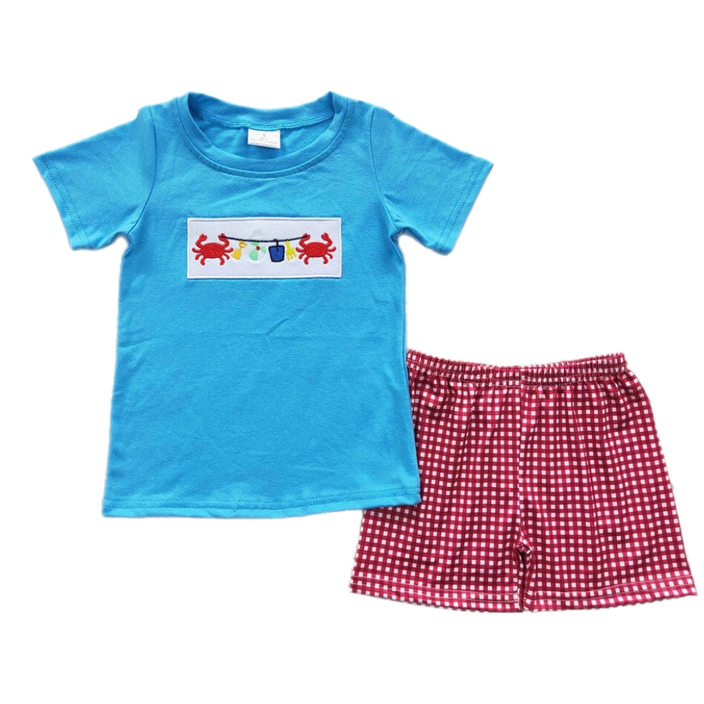 Embroidered Beachy Crabs Sets – Golden Cactus Tutus & Apparel
