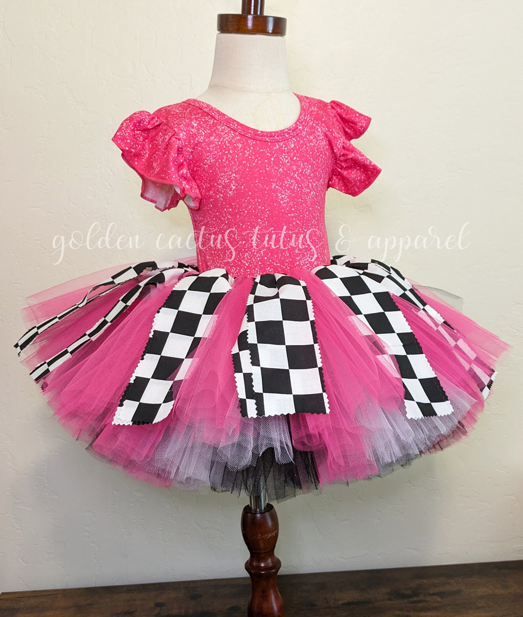 Pink Checkered Flag Tutu – Golden Cactus Tutus & Apparel